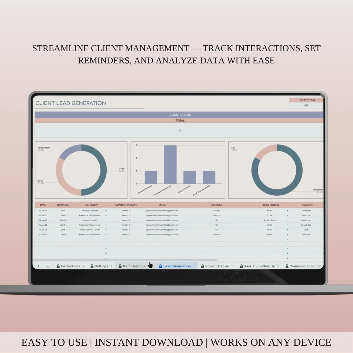 CRM Template for Excel and Google Sheets | SpreadsheetsHub