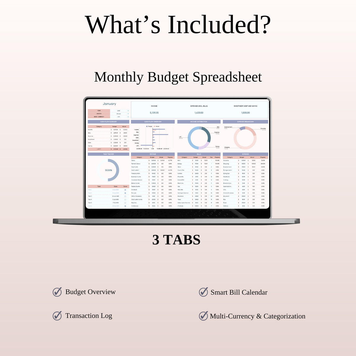 Essential Expense Control Kit | SpreadsheetsHub