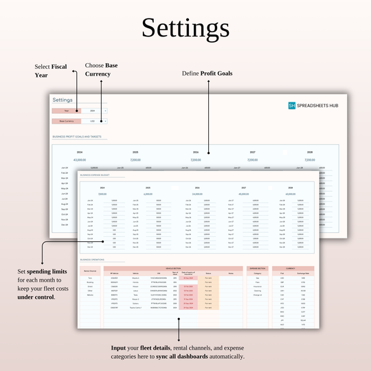 Vehicle Rental Booking Tracker Spreadsheet Excel & Google Sheets