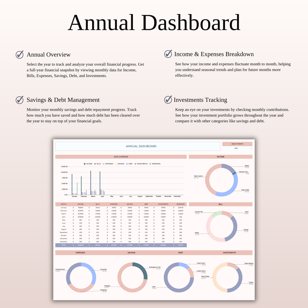 Income and Expense Tracker Template | SpreadsheetsHub