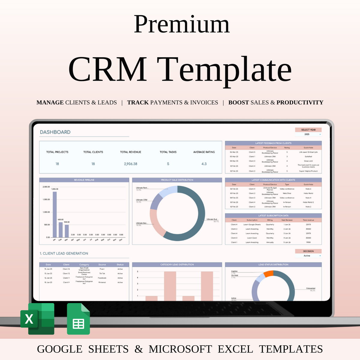 CRM Template for Excel and Google Sheets | SpreadsheetsHub