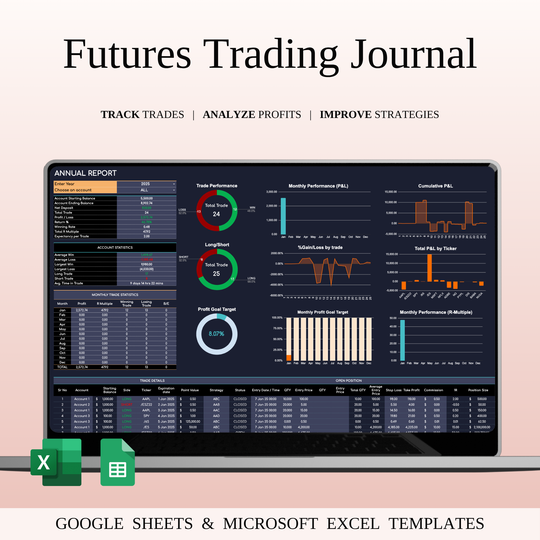 Trading Journal Templates Excel & Google Sheets | SpreadsheetsHub