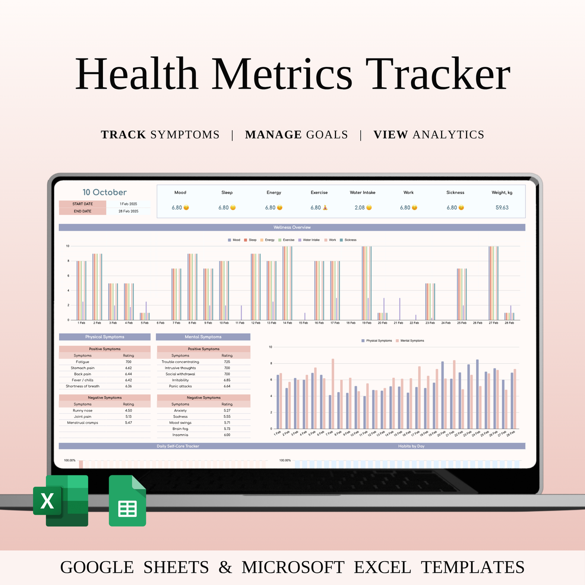 Health Metrics Tracker - SpreadsheetsHub