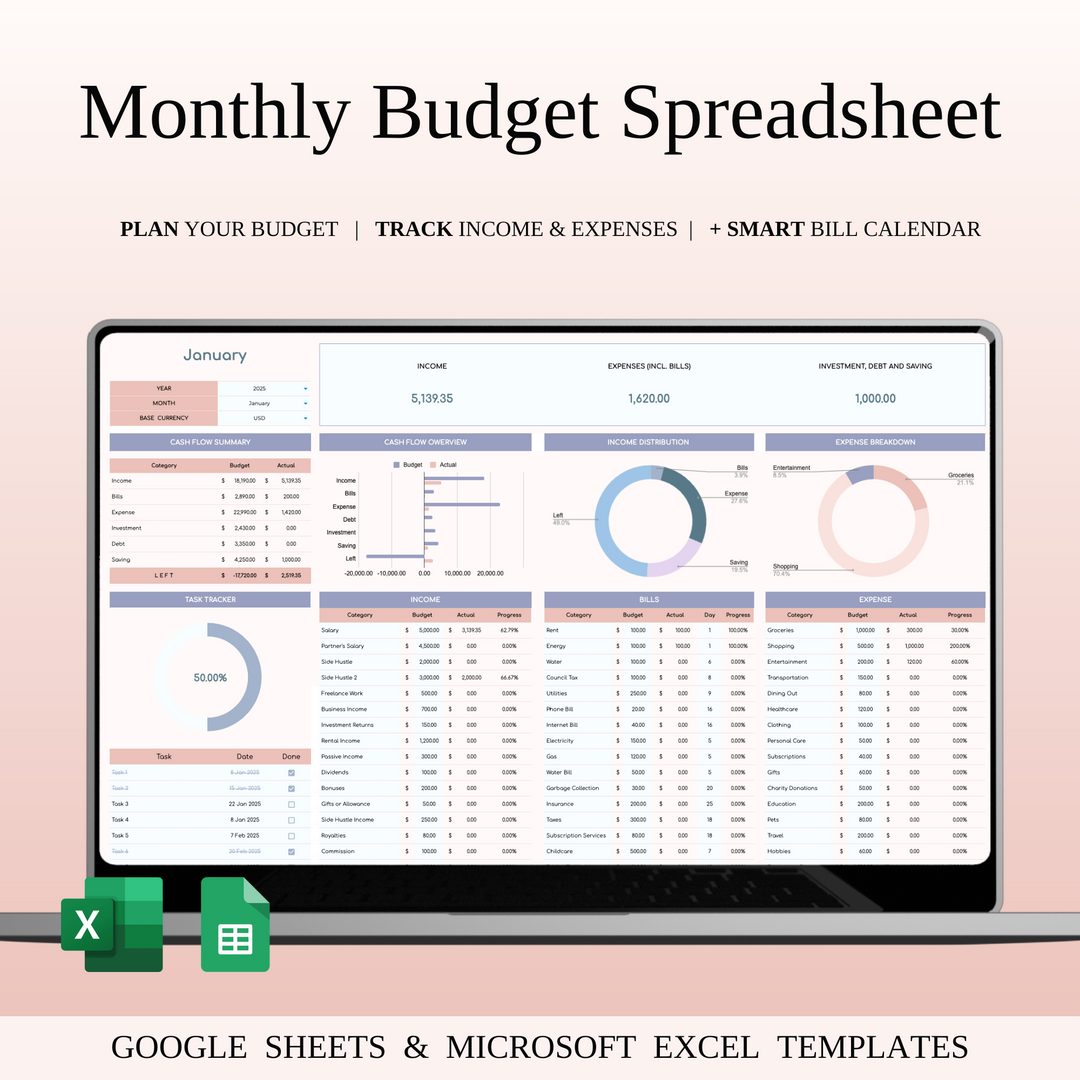 SpreadsheetsHub - Premium Budget Templates for Excel & Google Sheets