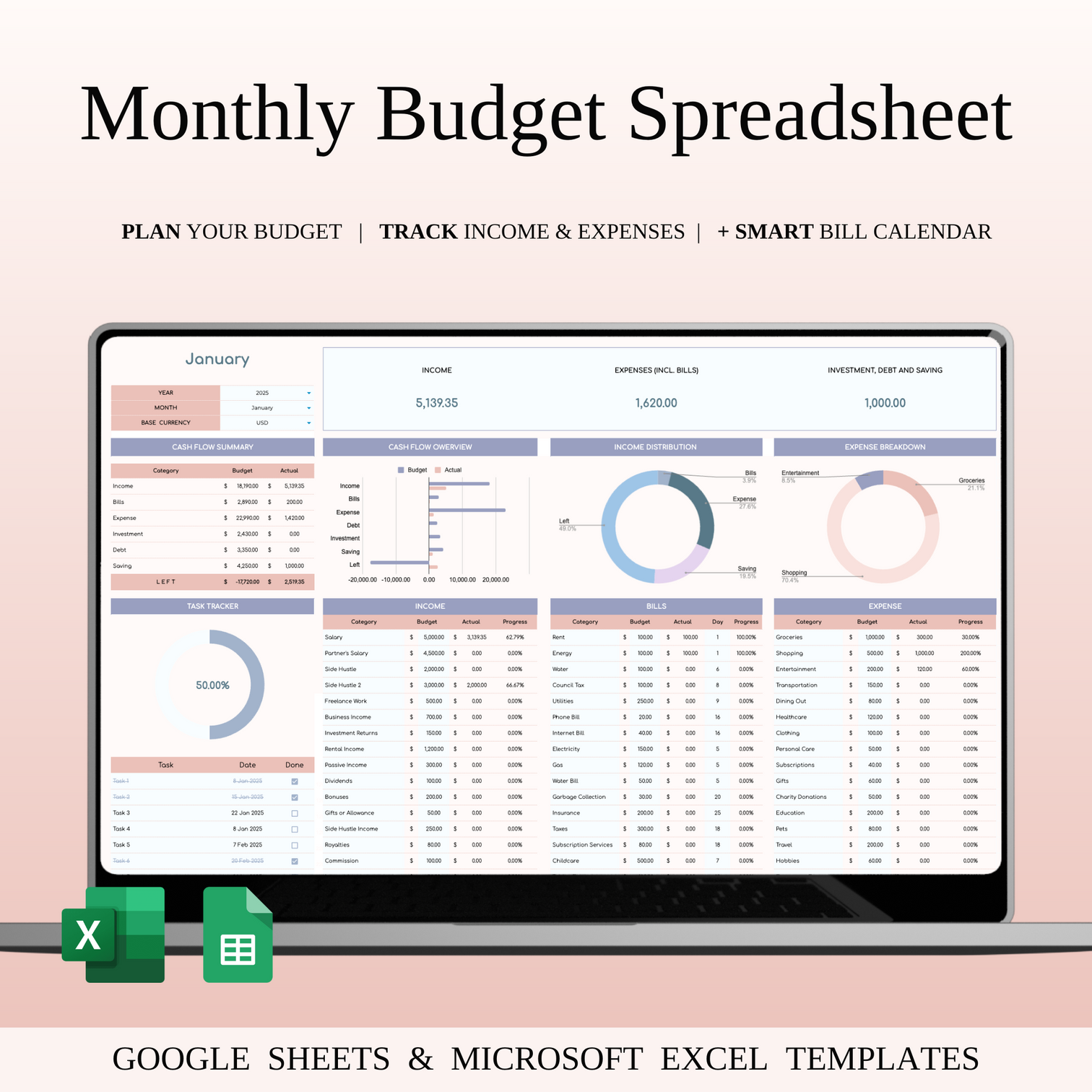 SpreadsheetsHub - Premium Budget Templates for Excel & Google Sheets
