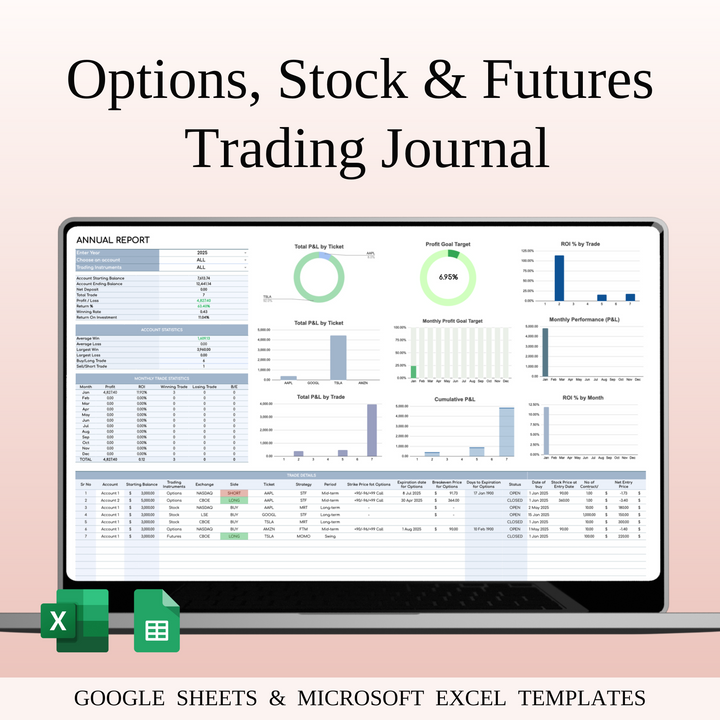 Trading Journal Templates Excel & Google Sheets | SpreadsheetsHub