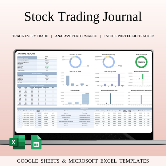 Trading Journal Templates Excel & Google Sheets | SpreadsheetsHub