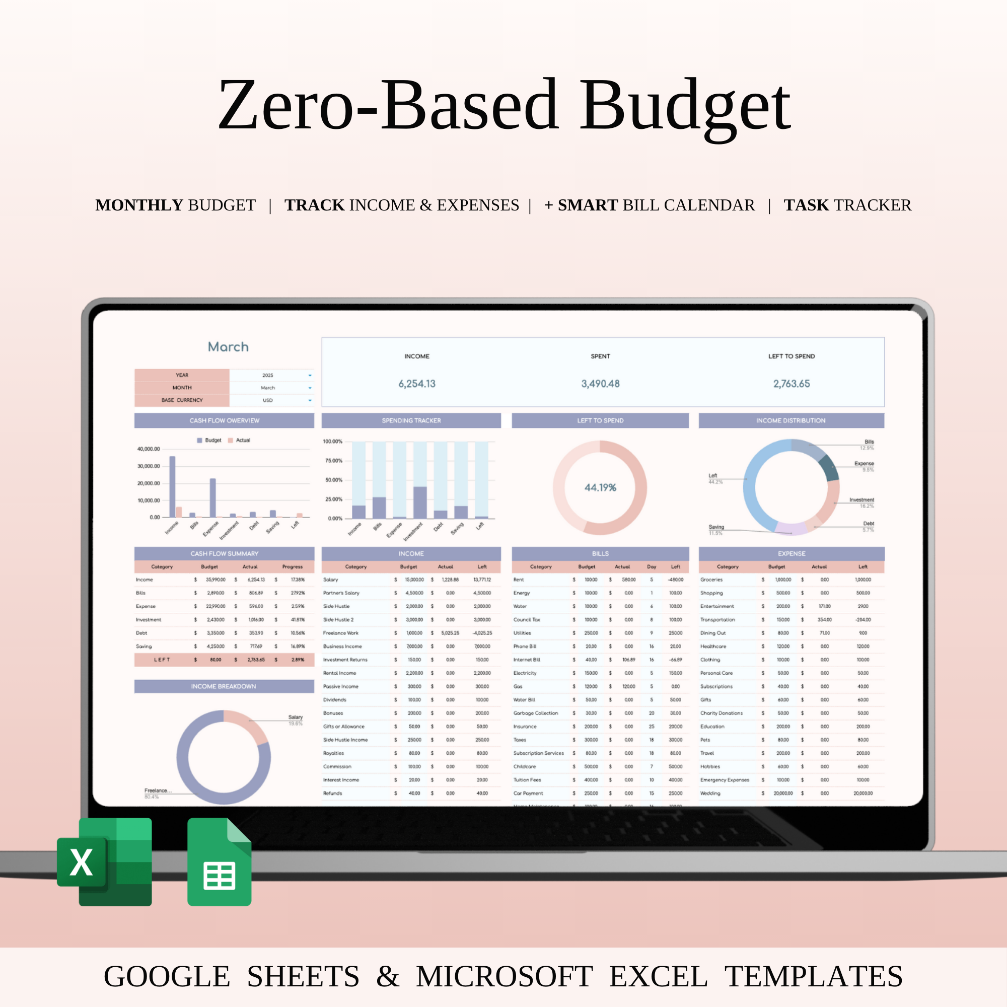 Monthly Budget Spreadsheet Templates | SpreadsheetsHub