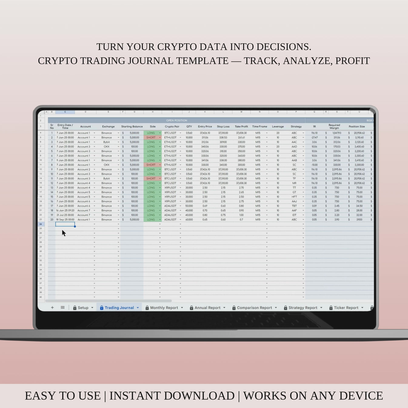 Crypto Trading Journal - SpreadsheetsHub