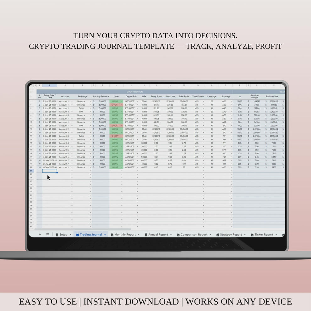 Crypto Trading Journal - SpreadsheetsHub